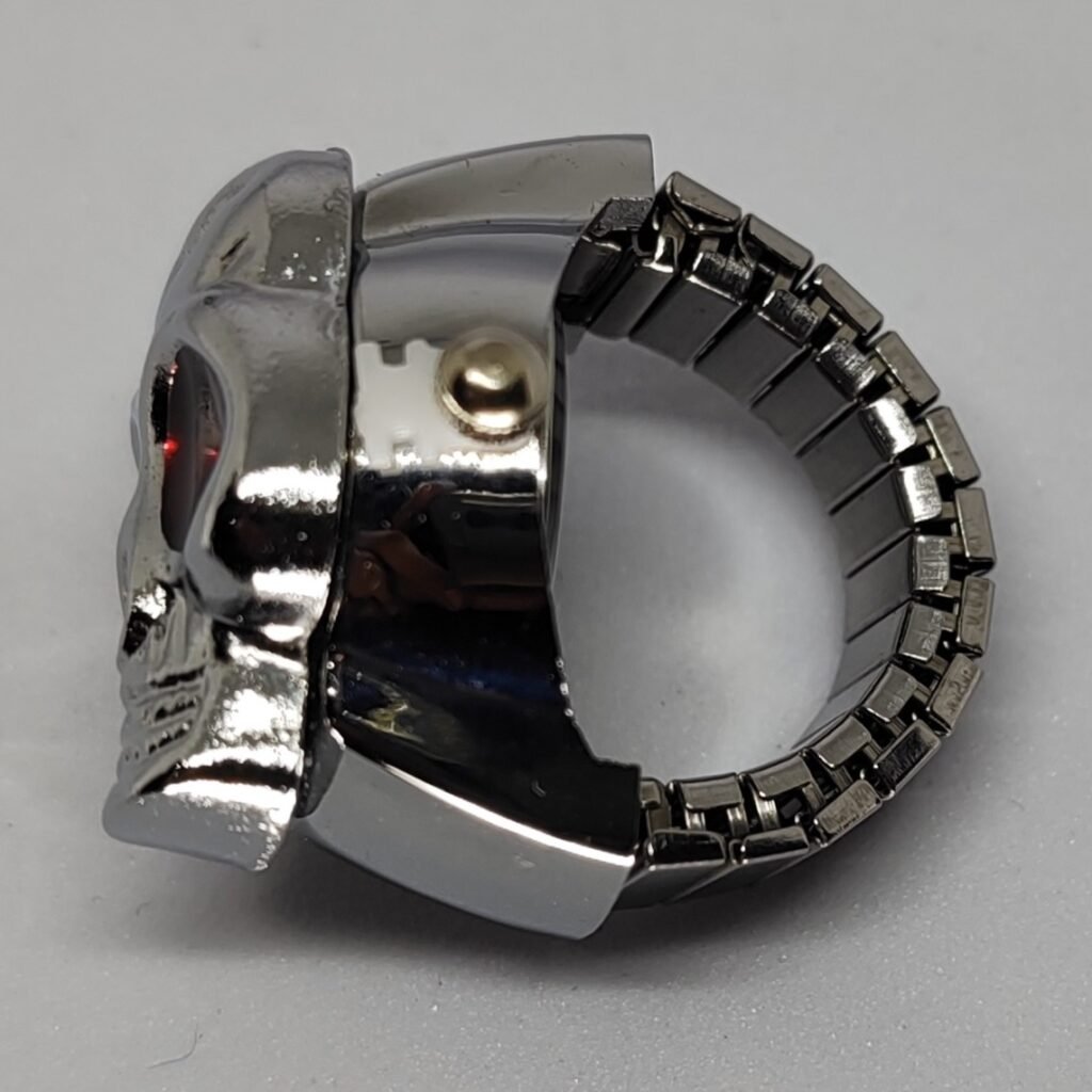 Chrome Skull (Red Eyes) Ring Watch - Yakh